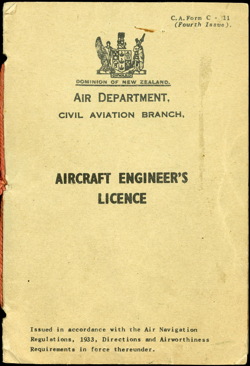 Aircraft Engineer's Certificate - Museum of Transport and Technology ...