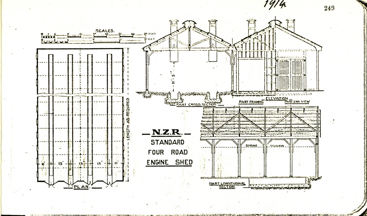 Two and four road engine sheds - standard drawings, 1904-1914 - Museum ...