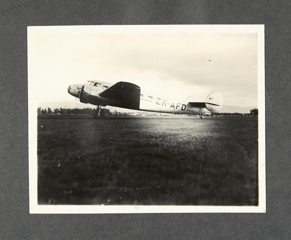 Photograph of Union Airways Lockheed Electra Kuaka ZK-AFD on the runway ...