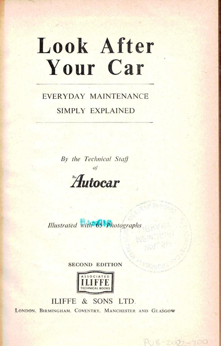 Look After Your Car: Everday Maintenance Simply Explained - Museum of ...