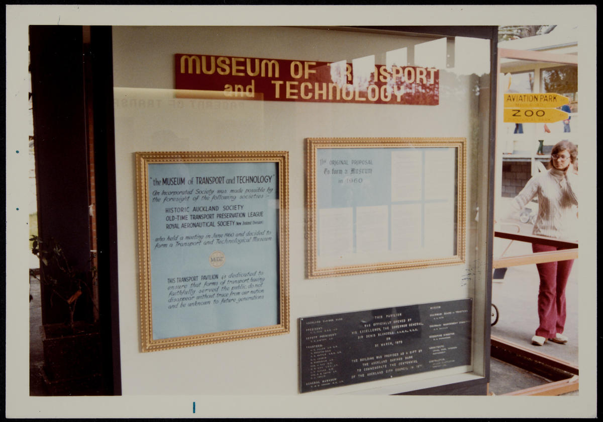 ASB Transport Pavilion : plaque and other material commemorating the ...