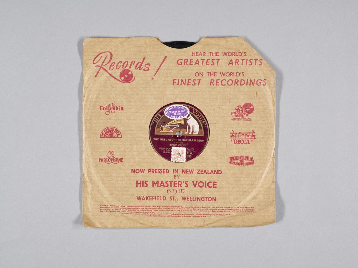 Record [Shellac] - Museum of Transport and Technology, New Zealand